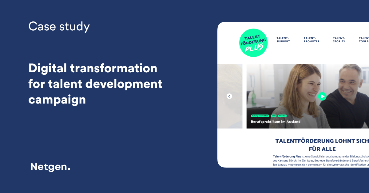 Digital transformation for talent development campaign - Netgen