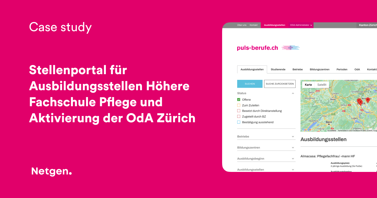 Portal für Ausbildungsstellen - Netgen